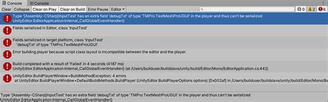 Type Has An Extra Field Of Type In The Player And Thus Cant Be Serialized Error Unity Engine