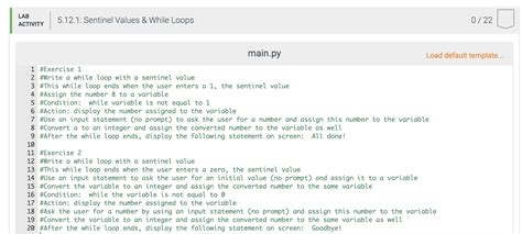 Solved Lab Activity 5121 Sentinel Values And While Loops
