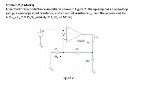 Solved A Feedback Transconductance Amplifier Is Shown In