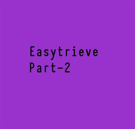Easytrieve Srinimf