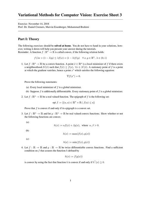 Vmcv Ex Exercise Computer Vision I Tum Studocu