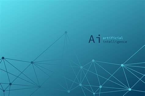 인공지능 삼각형 그라데이션 배경입니다 추상 네트워크 패턴입니다 기계 딥 러닝 스마트 디지털 기술 Ai 벡터 일러스트 레이 션입니다 블루 디자인 요소 0명에 대한 스톡 벡터