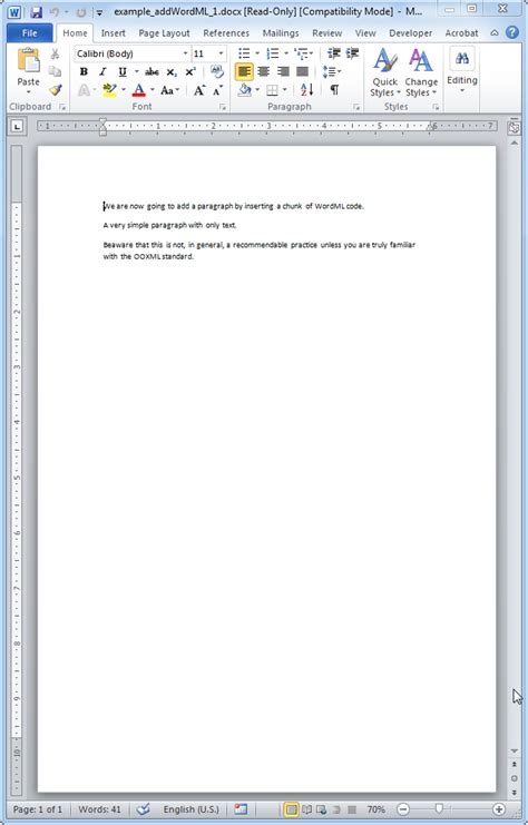 Addwordml Inserts Raw Wordml Code Into The Word Document Phpdocx