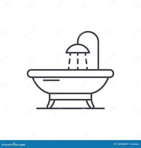 Bathroom Line Icon Concept Bathroom Vector Linear Illustration Symbol Sign Stock Vector