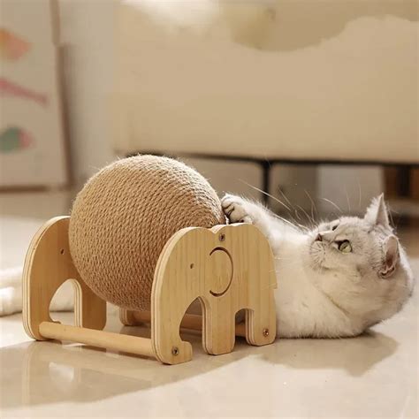 Sisal Cat Scratching Ball Toy Interactive Scratcher With Ball For