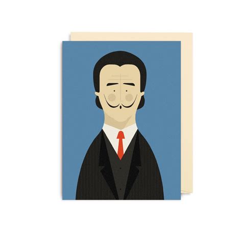 Salvador Dali Cartoon Small Card By Lagom Design Outer Layer
