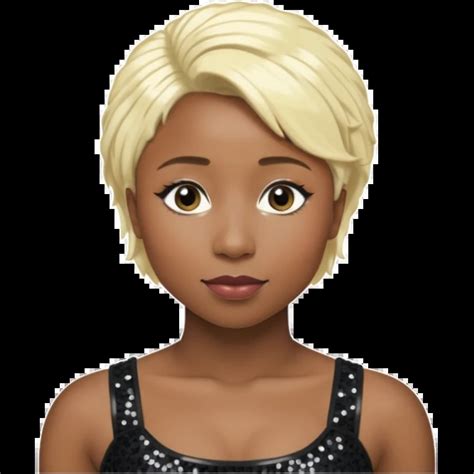 Cynthia Erivo With Blonde Hair Black Sequin Crop Top Emoji Ai Emoji