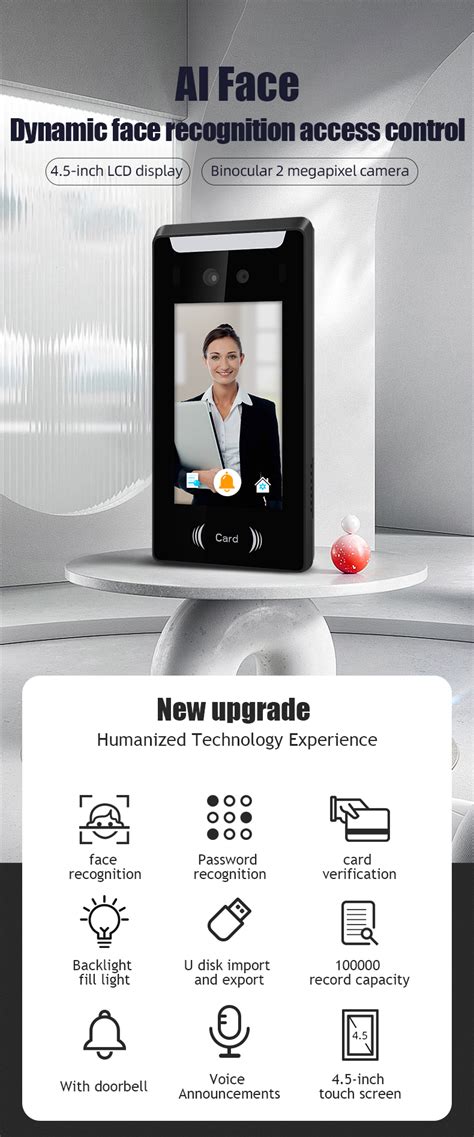 Biometric Dynamic Ai Face Recognition Terminal Time Attendance Access Control System