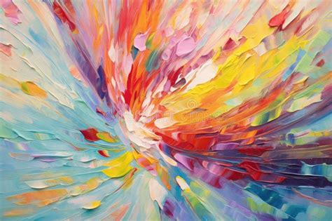 Convergence Of Colorful Brushstrokes And Vibrant Patterns Creating An