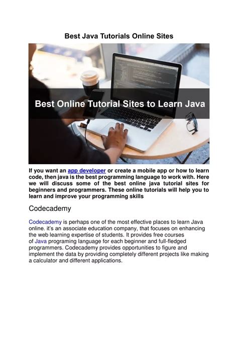 Ppt Best Java Tutorials Online Sites Powerpoint Presentation Free