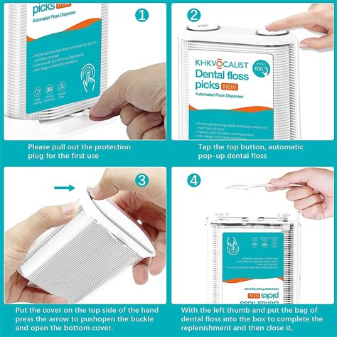 Buy Dental Floss Picks Dispenser Pop Up Flossers Holder Automatic Floss Dispenser Reusable