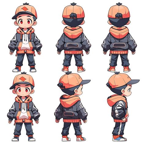 Premium Photo Colorful Male Chibi Kawaii Street Food Vendor Casual