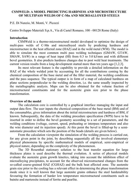 Pdf Csmweld A Model Predicting Hardness And Microstructure Of