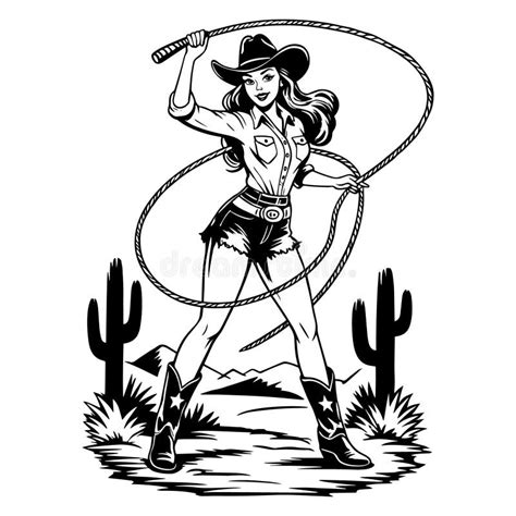 Cowgirl Outline Drawing