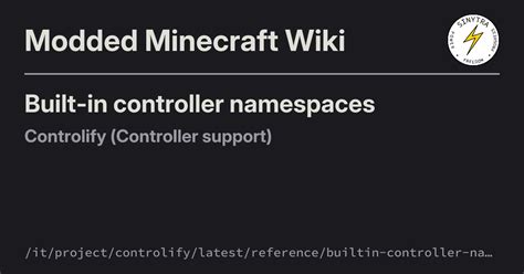 Built In Controller Namespaces Controlify Controller Support
