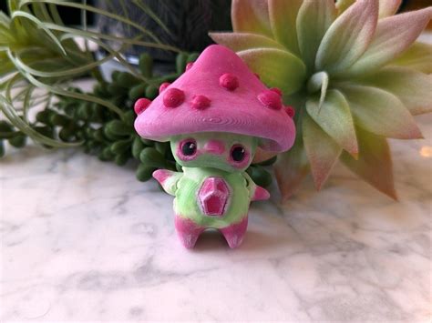 Mushroom Pixie Fully Customizable Keychain Magnet Or Crystal Stand Etsy