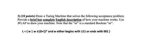 Solved Points Draw A Turing Machine That Solves The Chegg