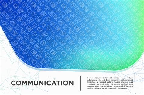 얇은 선 아이콘으로 통신 개념 이메일 전화 채팅 연락처 주석 받은 편지함 번역기 프레 젠 테이 션 메시지 화면 공유 지원 현대 벡터 일러스트 레이 션 웹 페이지 서식 파일