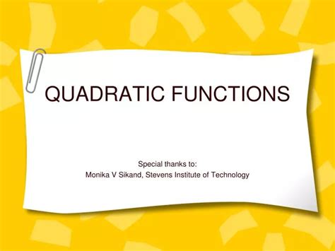 PPT QUADRATIC FUNCTIONS PowerPoint Presentation Free Download ID