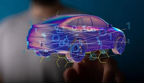 Premium Photo 3d Rendering Of A Man Pointing At An Autonomous Driving Electric Car