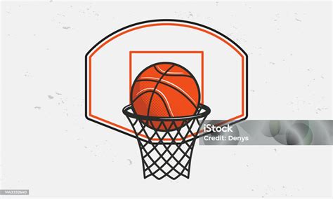 흰색 배경에 격리된 공이 있는 농구 링 농구 배너 포스터 템플릿입니다 벡터 그림 농구대에 대한 스톡 벡터 아트 및 기타 이미지 농구대 농구공 벡터 Istock