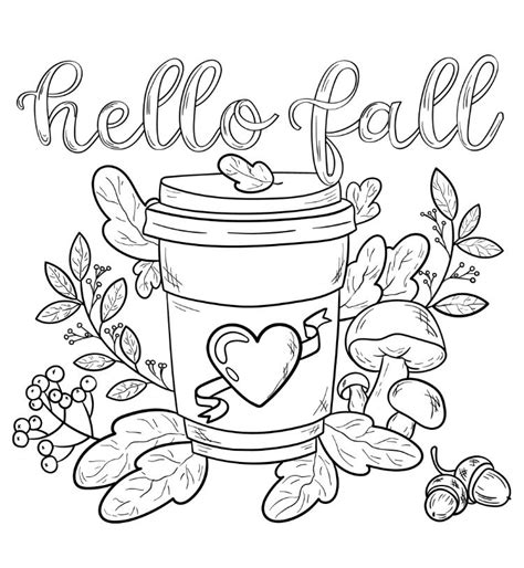 Hello Fall Coloring Page