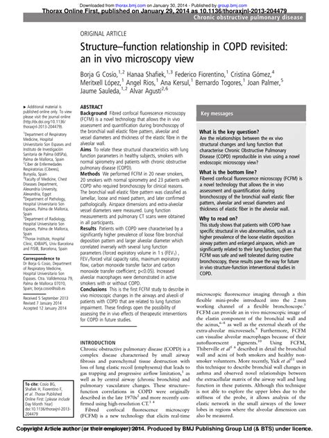 Pdf Structure Function Relationship In Copd Revisited An In Vivo