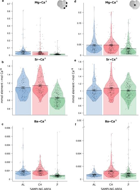 Combined Barplot Violinplot Showing Element × Calcium⁻¹ Ratios In The Download Scientific