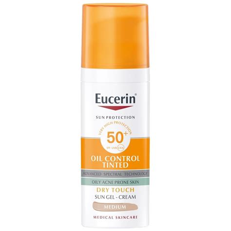 Eucerin Sun Oil Control Spf50 Tinted Gel Cream Medium оцветен слънцезащитен гел крем за лице за