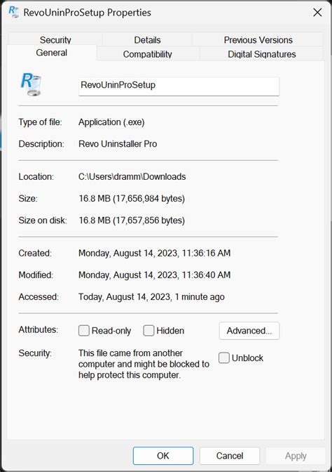 Hide The Unblock Option From The Blocked Program When Clicking On Properties Microsoft Qanda