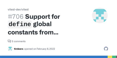 Support For `define` Global Constants From Nfig · Issue 706 · Vitest Devvitest · Github