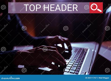Conceptual Caption Top Header Business Showcase Text At The Top Of A Page In An Electronic