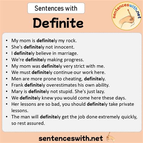 Sentences With Definite Sentences About Definite Sentenceswith Net