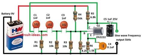 Simple Phase Shift Oscillator Circuit Using A Single Transistor