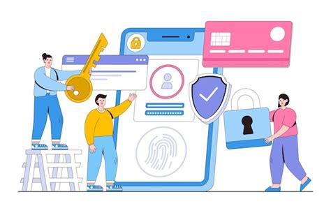 Premium Vector Flat Data Protection Concept With People Characters Premium Vector Flat Data Protection Concept With People Characters
