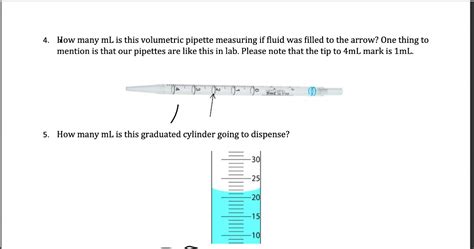 Solved 4 How Many ML Is This Volumetric Pipette Measuring Chegg Com