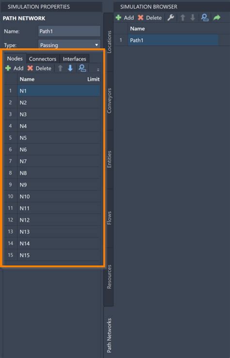 Simulation Properties Path Networks
