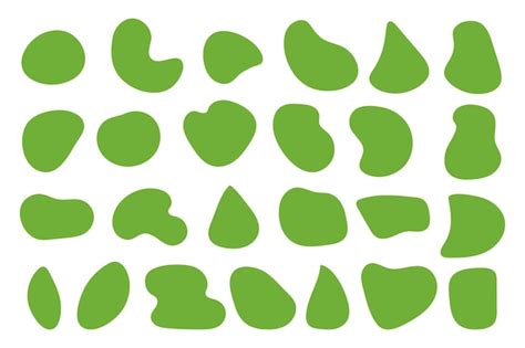 Premium Vector Abstract Blob Curved Shapes Set Of Green Simple Rounded Elements Fluid Blot