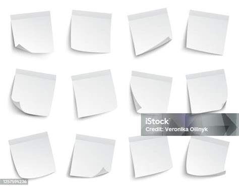 종이 스티커를 참고합니다 흰색 빈 메모 종이 노트 끈적 끈적한 종이 시트 비즈니스 포스트 잇 노트 벡터 일러스트 레이션 세트 0