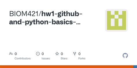 GitHub BIOM421 Hw1 Github And Python Basics Wzy2to