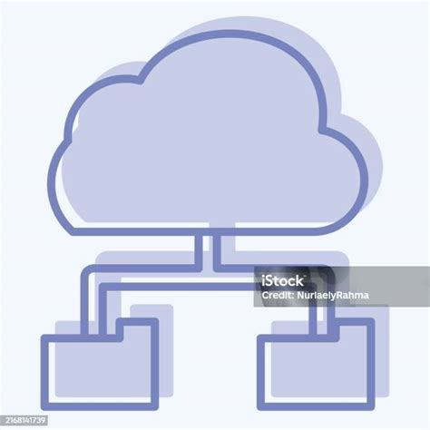 아이콘 클라우드 스토리지 네트워크 기호와 관련이 있습니다 투톤 스타일 간단한 일러스트레이션 Cpu에 대한 스톡 벡터 아트 및 기타 이미지 Istock