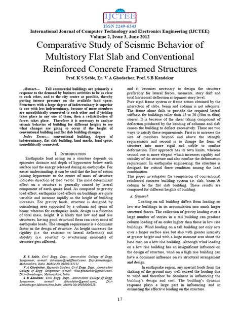 Seismic Behavior Of Flat Slab Pdf Structural Load Force