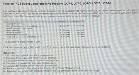 solved problem 7 23 algo comprehensive problem [lo7 1