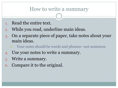 Ppt Writing Summaries Powerpoint Presentation Free Download Id 2509838