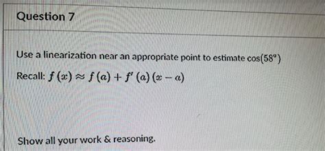 solved use a linearization near an appropriate point to