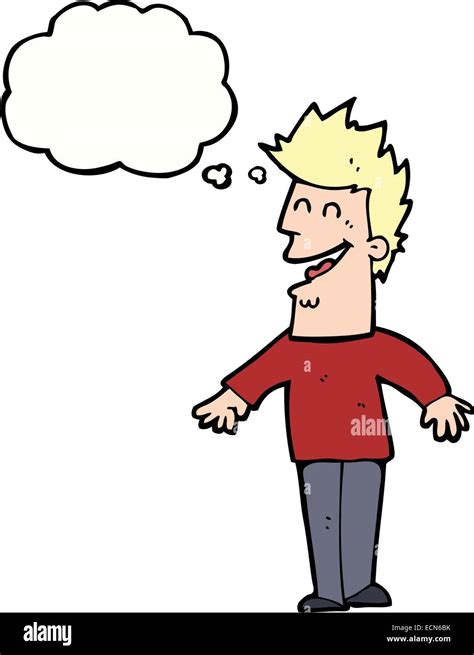 Cartoon Happy Man With Thought Bubble Stock Vector Image And Art Alamy