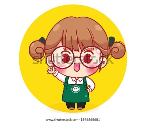 앞치마 만화 캐릭터 일러스트의 귀여운 바리스타 스톡 벡터로열티 프리 1896565681 Shutterstock