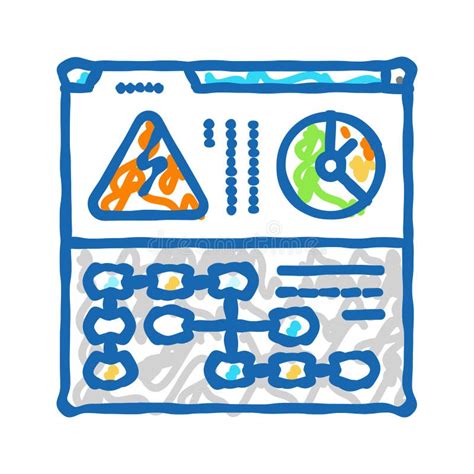 Distributed Generation Electric Grid Icon Doodle Illustration Stock