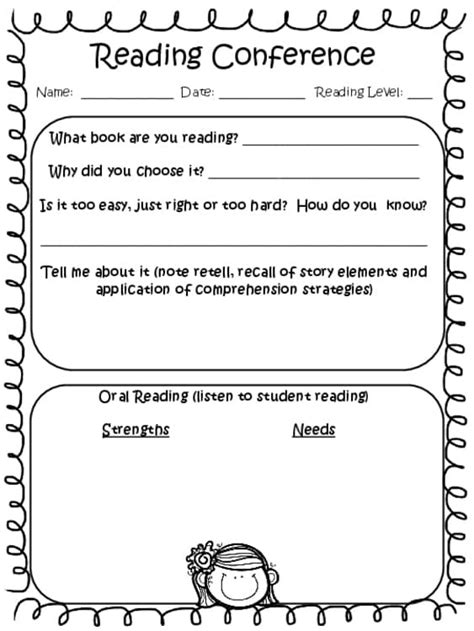 Reading Conference Form By Happyrock Creations Tpt