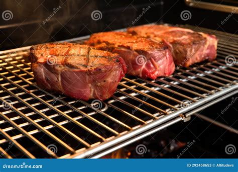 Adjusting Grilling Temperature For Porterhouse Steak Stock Image